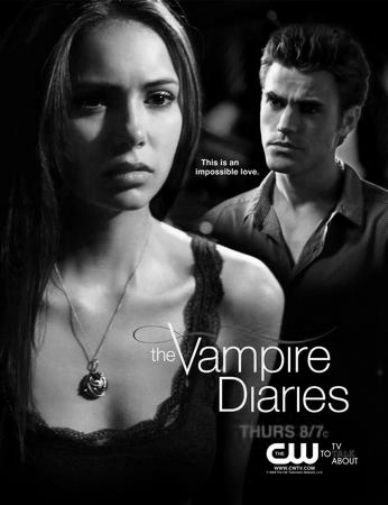 Vampire Diaries Black and White Poster B396 24x36